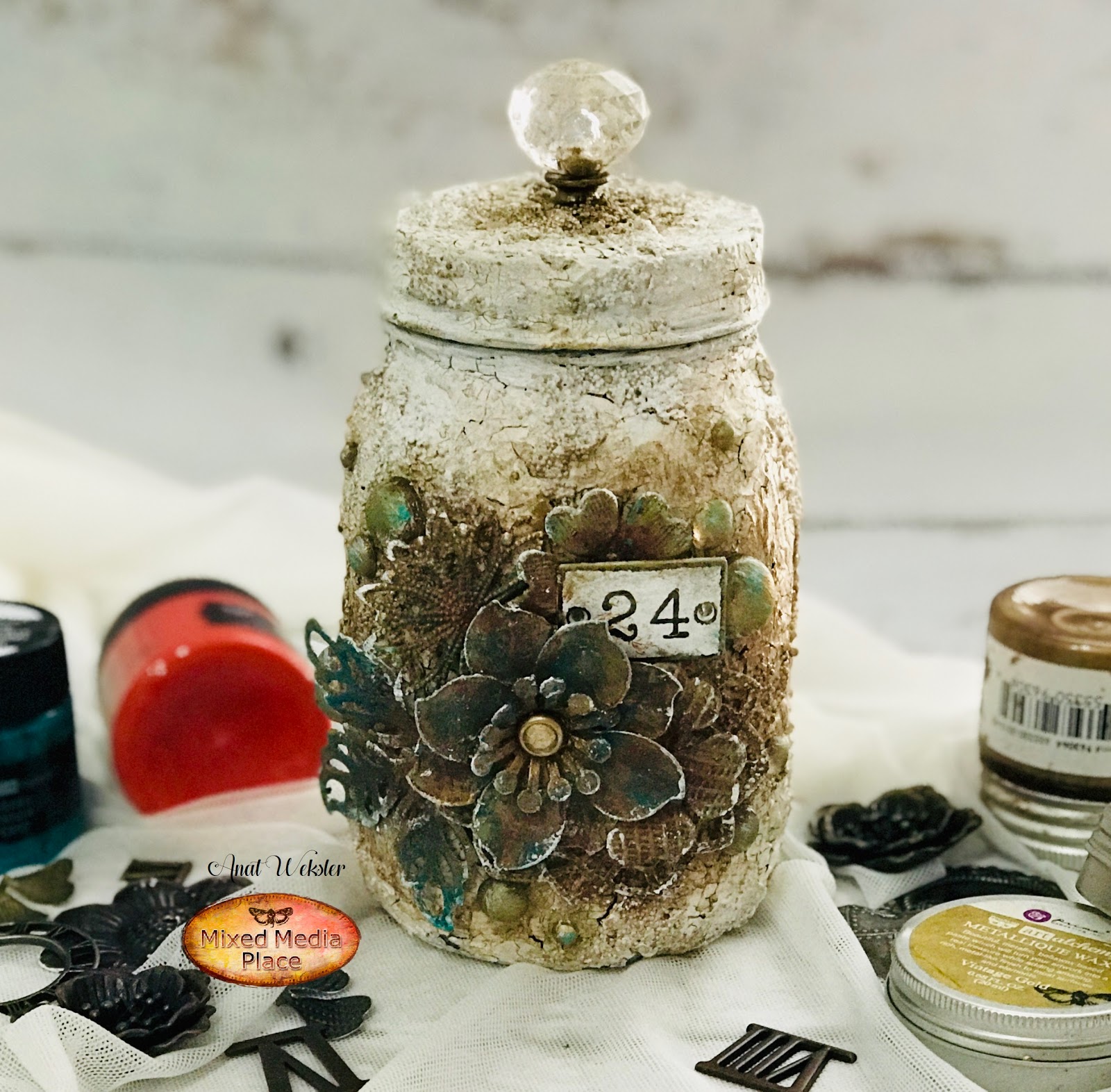 Anat Weksler: Altered Mixed Media Jar Video Tutorial