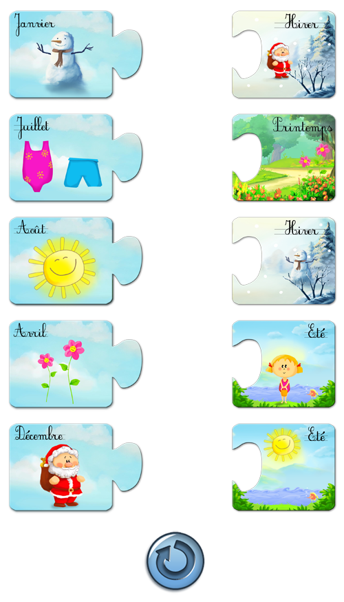 J'aime la France: Jeu: apprendre les saisons et les mois