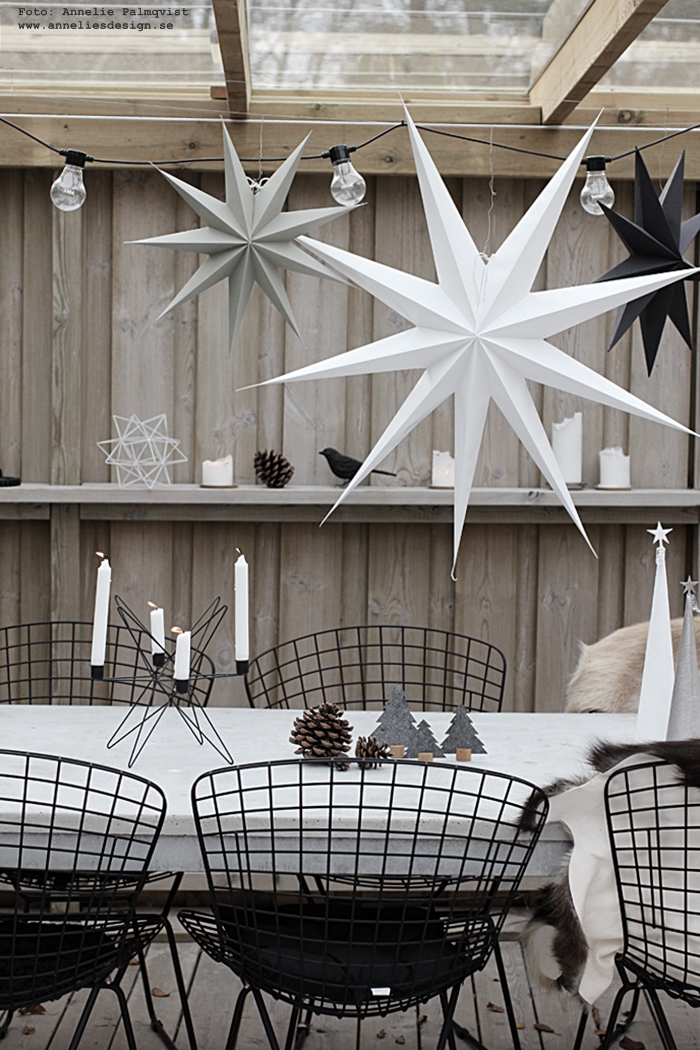 svart, vitt & rött: Visst kan man julpynta på altanen!