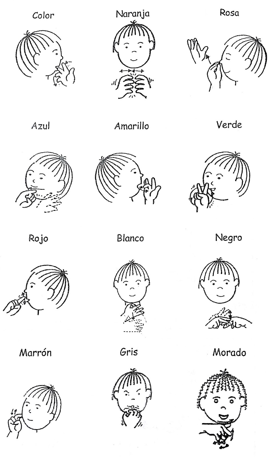 panel Consciente de conocido colores en lengua de signos emocional ...