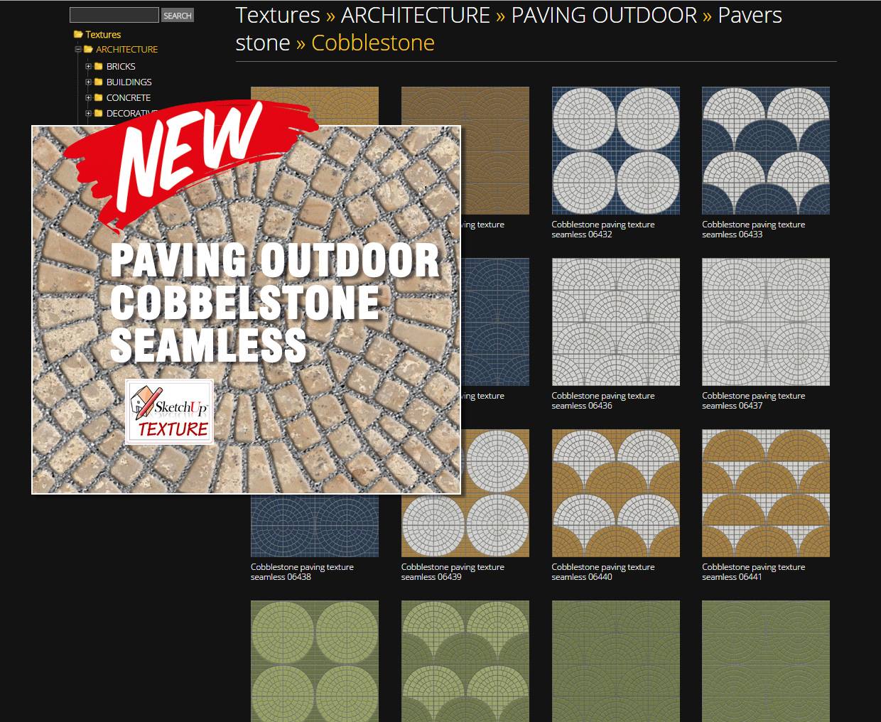 SKETCHUP TEXTURE: TEXTURE OUTDOOR, PAVING STONE, COBBLESTONE, PORFIDO ...