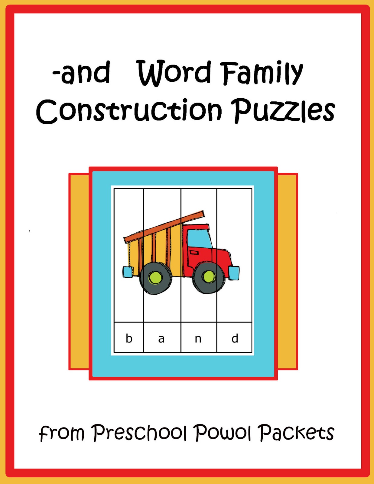 {FREE} -and Word Family Construction Puzzles | Preschool Powol Packets