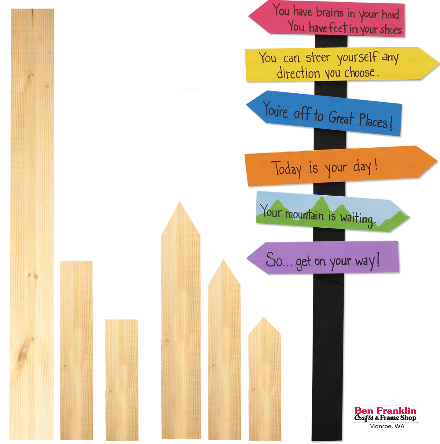 Ben Franklin Crafts and Frame Shop, Monroe, WA: DIY Directional Sign ...
