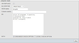 HardCode: Creating a MySql view from phpmyadmin