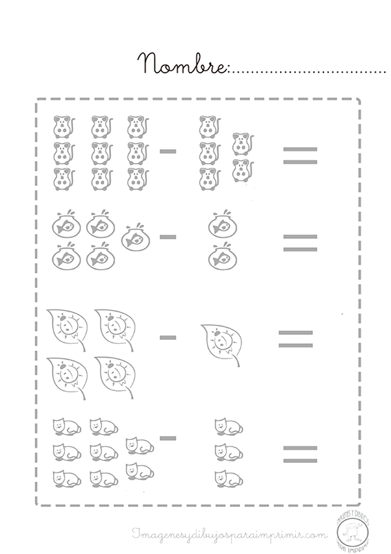 Restas para imprimir-Colorear dibujos,letras, Actividades infantiles