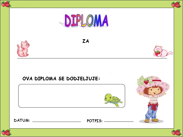 Be creative with Marija: predlošci diploma za printanje