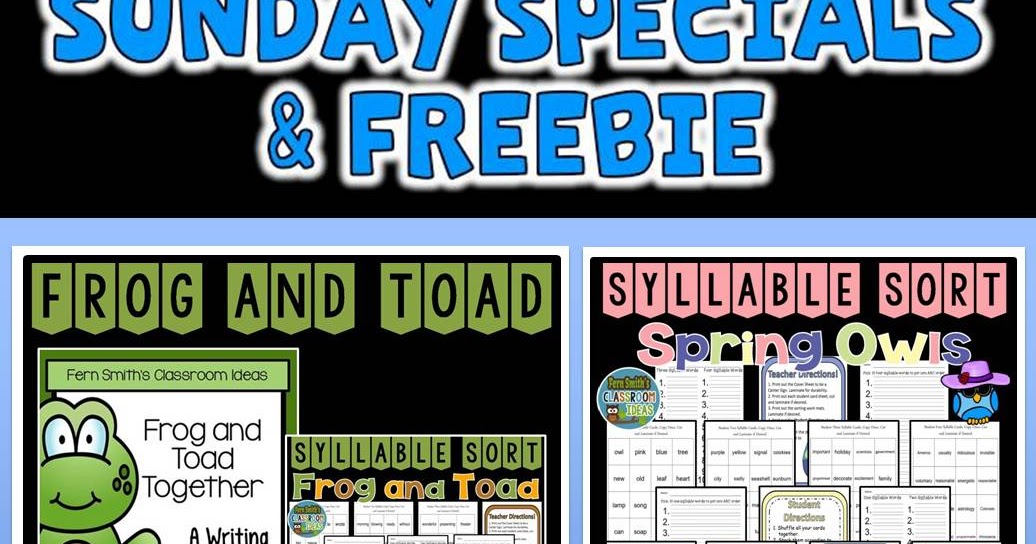 Sunday Special and Freebie: Frog and Toad and Spring Owls Syllable Sort ...