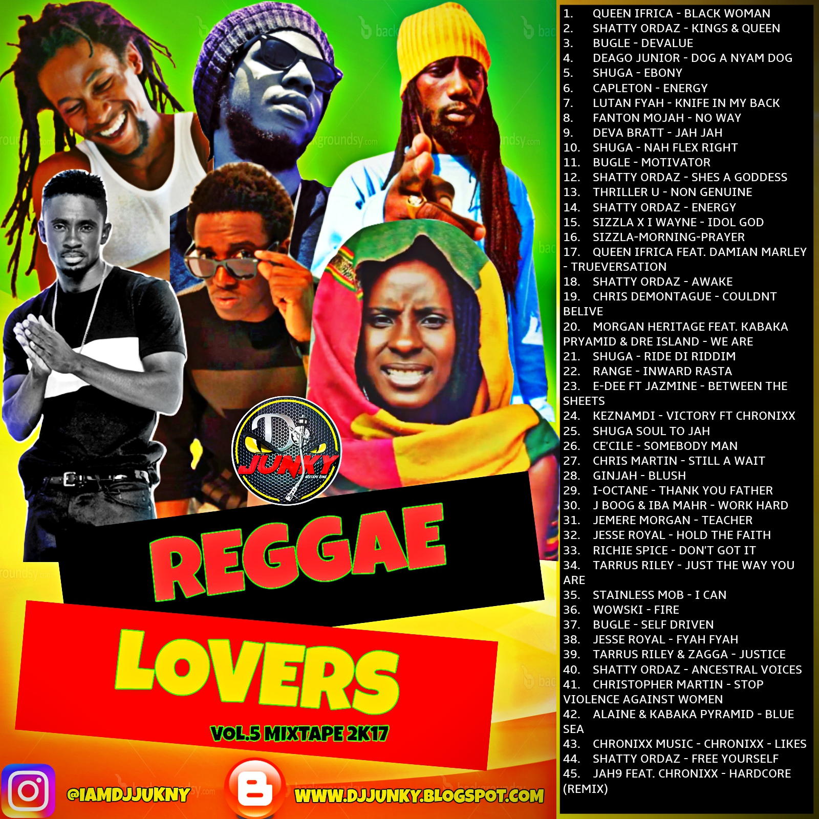 DJJUNKY - REGGAE LOVERS VOL.5 MIXTAPE 2K17 - DJ Junky
