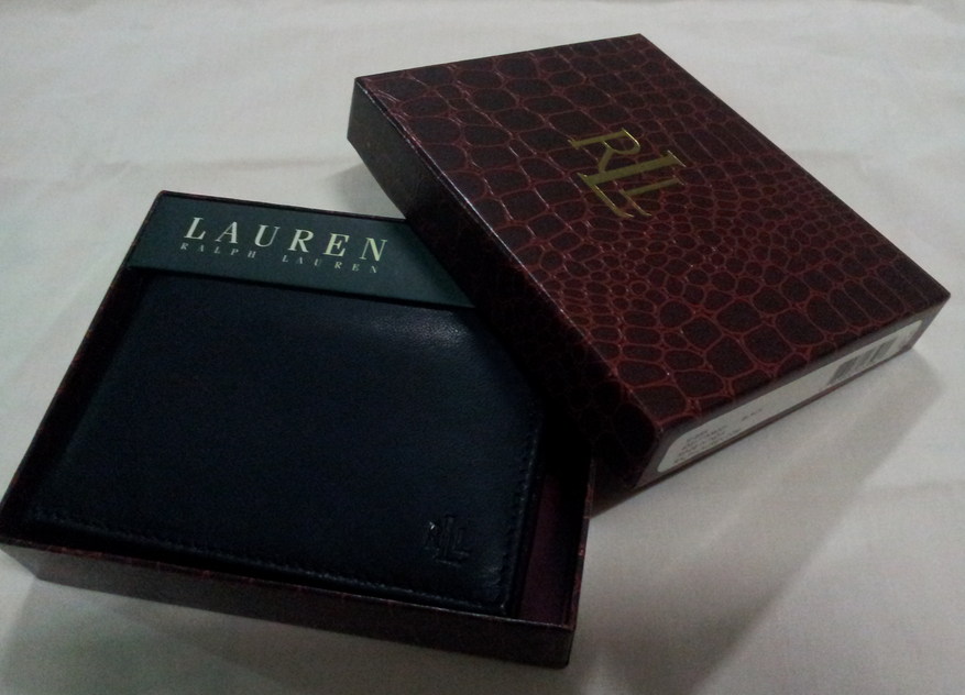 PrettyTreasure2u: Ralph Lauren Men Bifold Black Leather Wallet