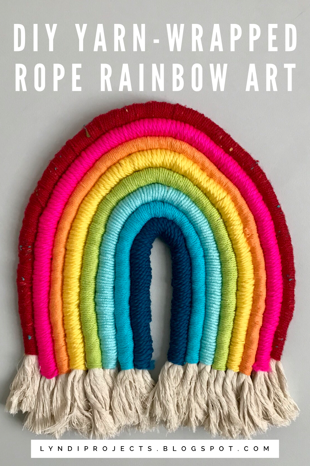 Lyndi's Projects: Yarn-Wrapped Rope Rainbow