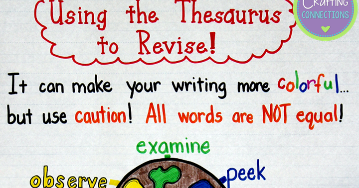 Word Choice: Using a Thesaurus to Revise! | Crafting Connections