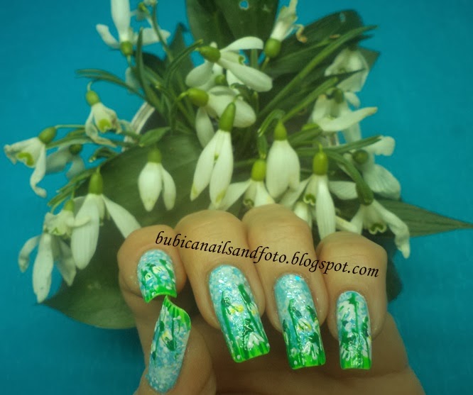 simple nails: 568 snowdrops nails, snowdrop nail art , flowers nail art