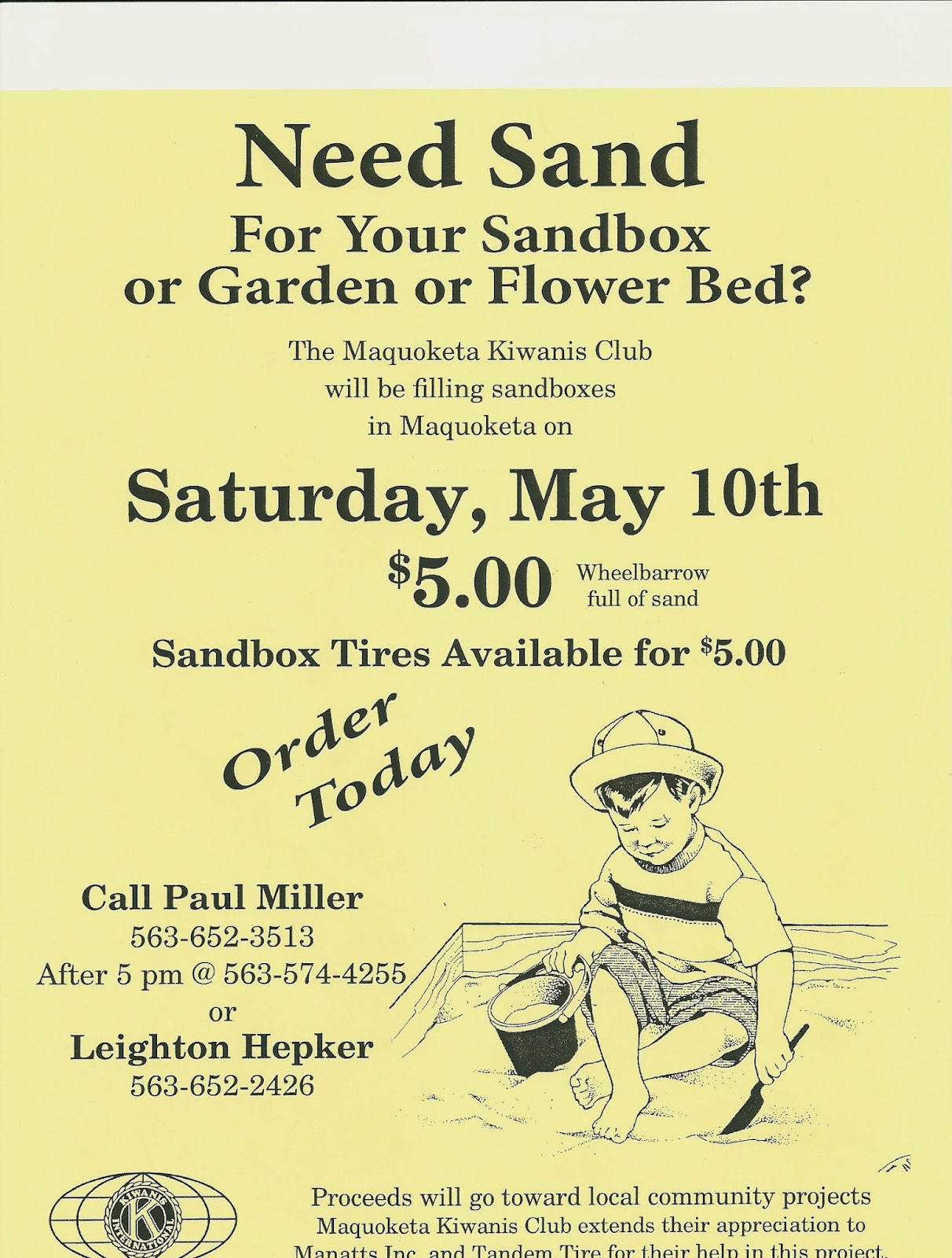 Dennis' Daily Report: SANDBOX FILL