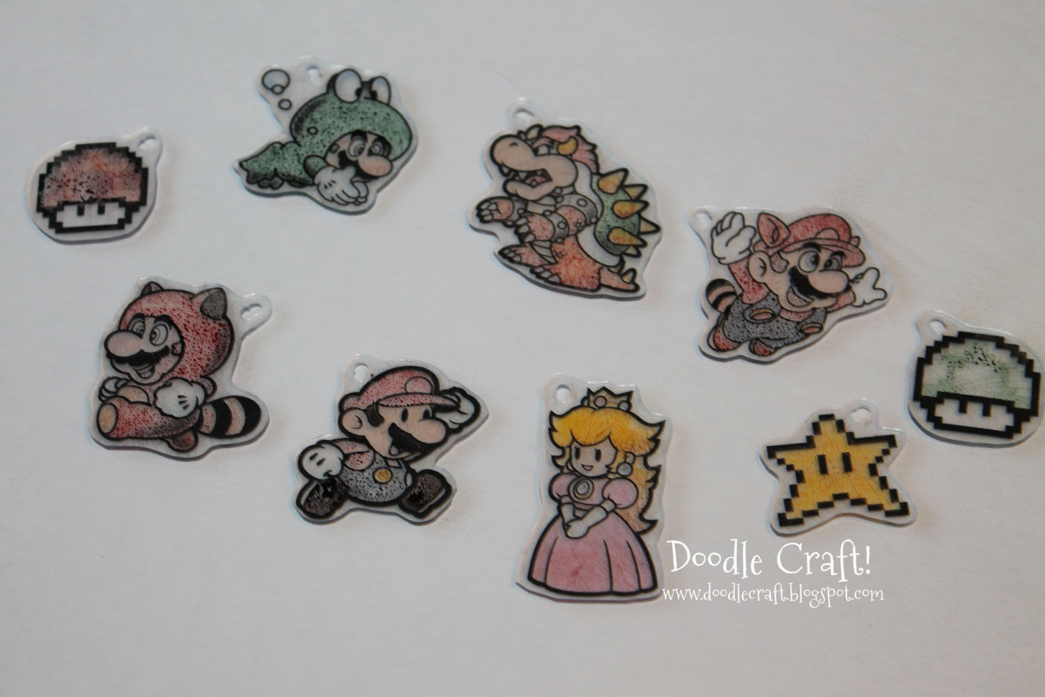 Super Mario Brothers Shrinky Dink Necklace for Video Games Day!