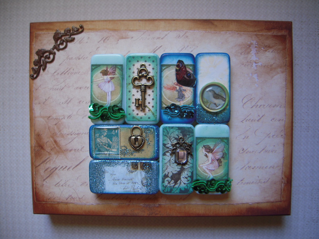 A Brush with Angels: Altered Domino Collages