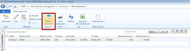 Solutions for AX DEV: BAI2 File format Advance Bank Reconciliation