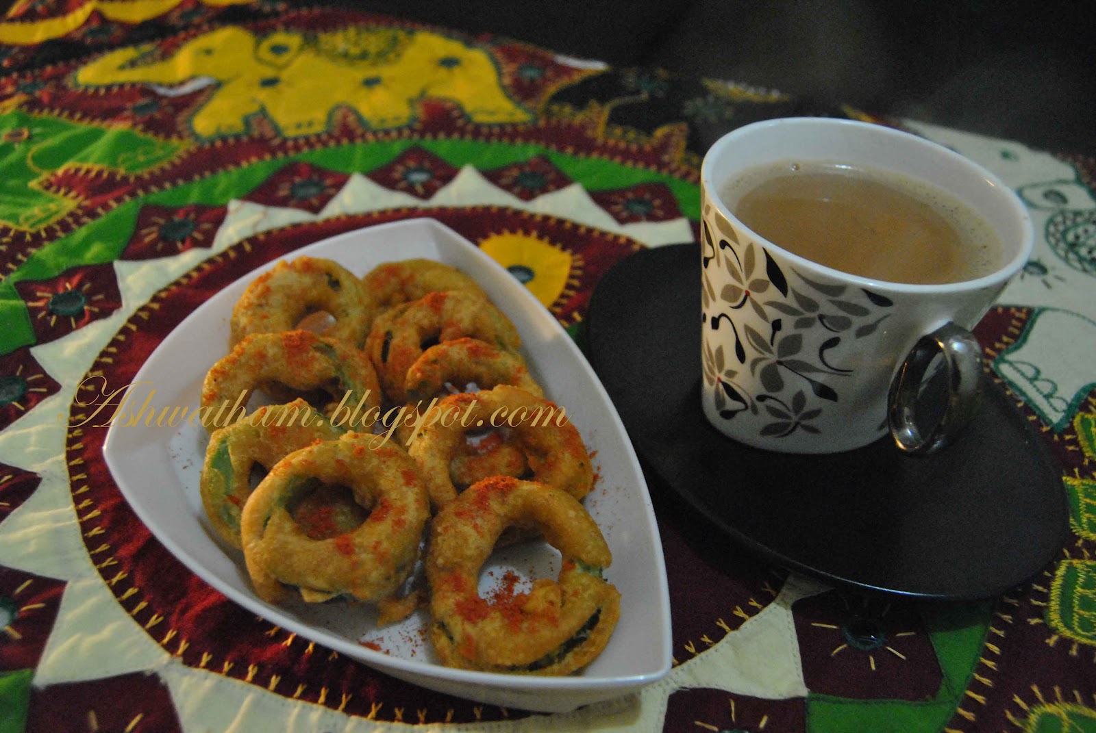 Ashwatham: Potlakaya bajji / Snake gourd fritters