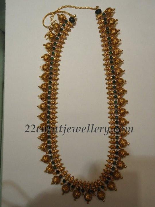 Traditional Long Haar with Emeralds - Jewellery Designs