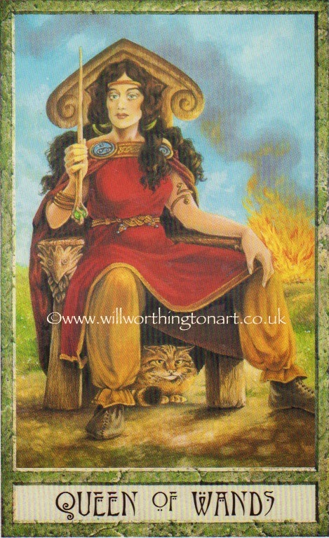 Druid Craft Tarot: Lammas | The Queen of Wands