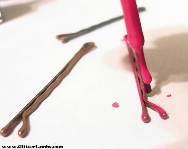 Glitter Lambs: DIY Nail Polish Bobby Pins