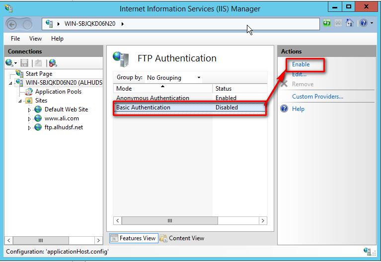 Konfigurasi FTP Server Basic Authentication di Windows Server 2012