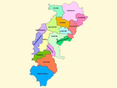 indian map: chhattisgarh