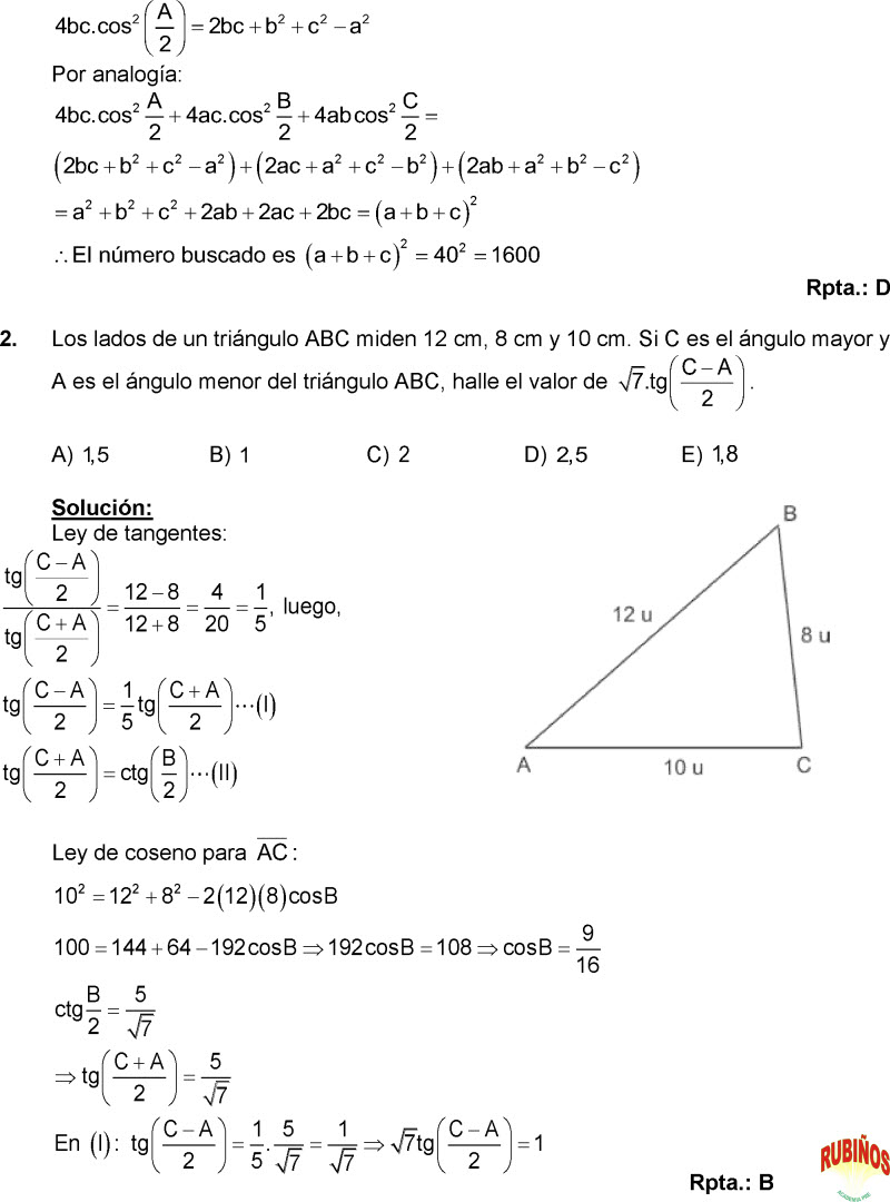RESOLUCION DE TRIANGULOS OBLICUANGULOS EJERCICIOS RESUELTOS PDF