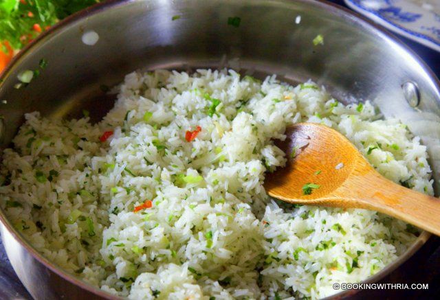 Scallion-Cilantro-Habanero Fried Rice