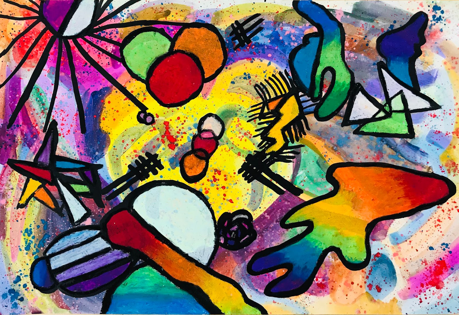 Paintbrush Rocket: 5th Grade Studio Art - Kandinsky inspired Abstracts!