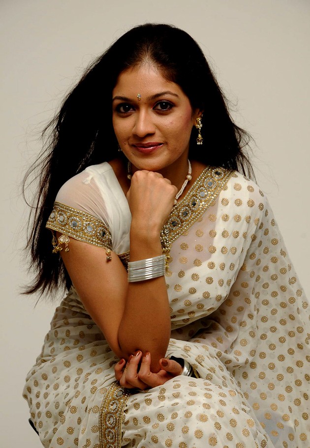 Actress Meghna Raj In Beautiful White Saree Rare Pics