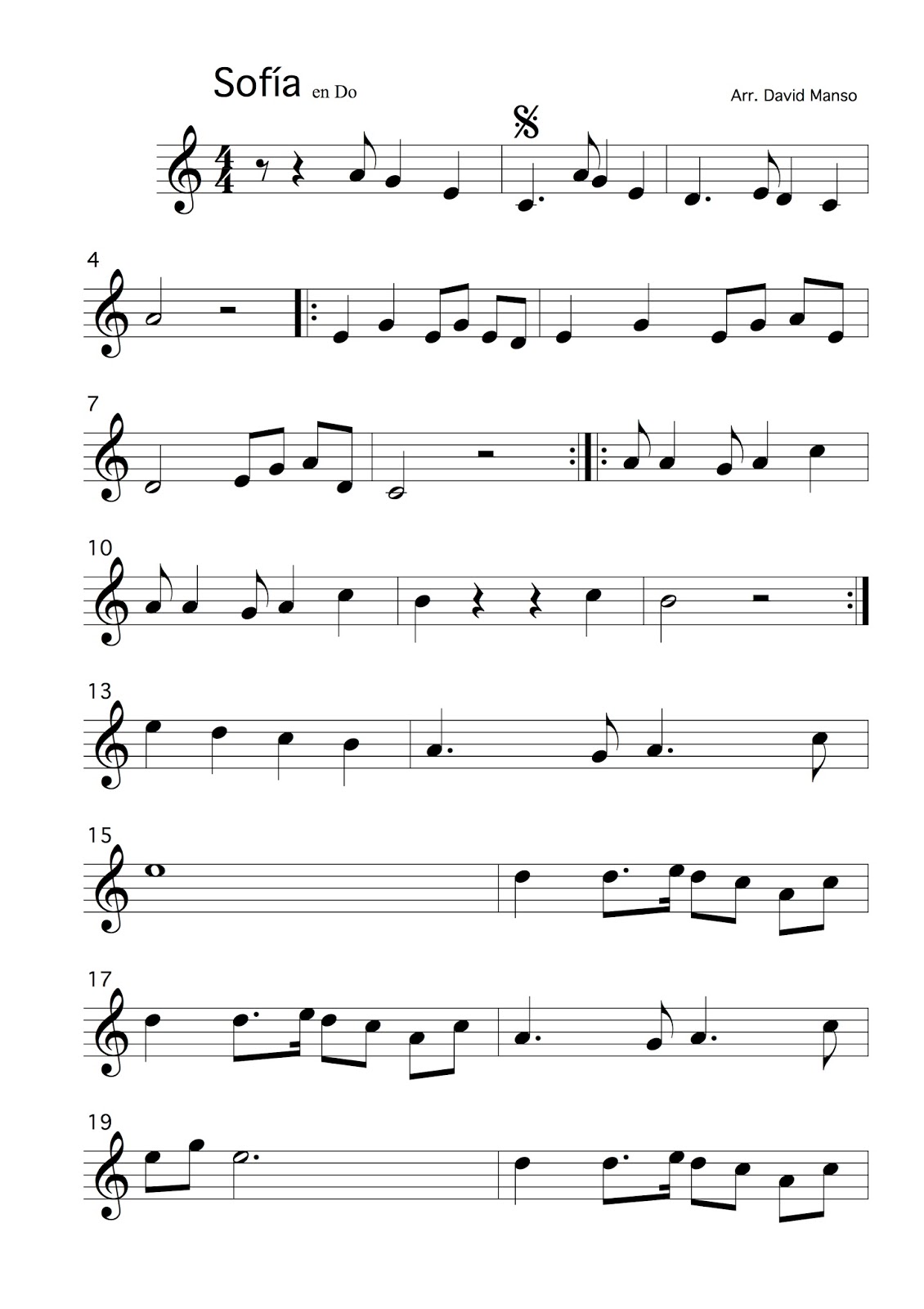 DaidínMusical: Sofía, partitura.