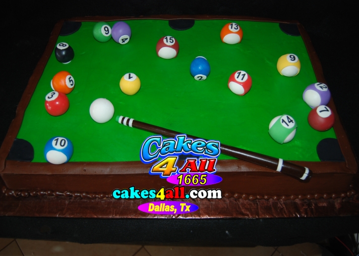 cakes 4 all in Dallas: full sheet pool table cake dallas