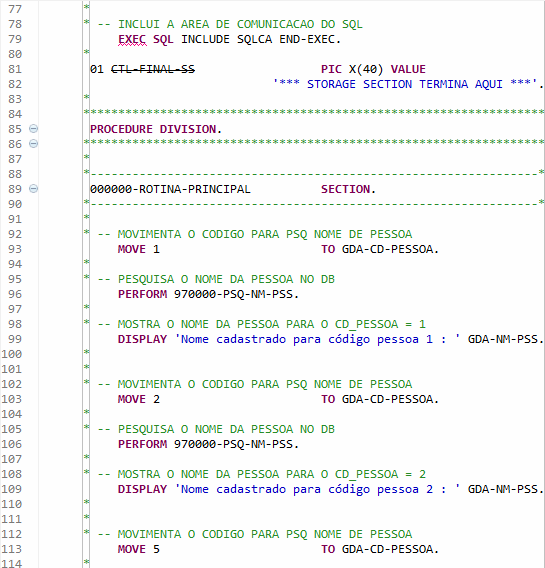 Experiência COBOL: SQL - Select dinâmico (Where)