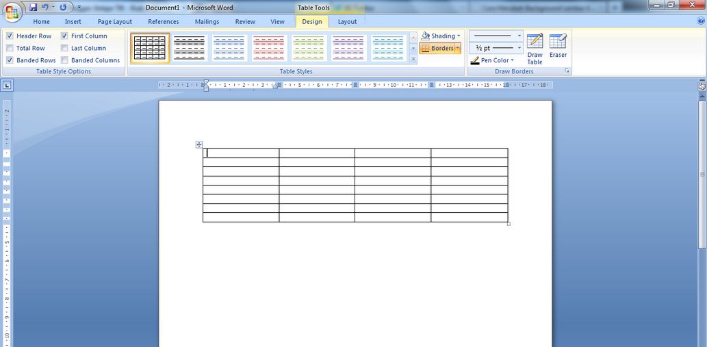Membuat Tabel di Ms. Word