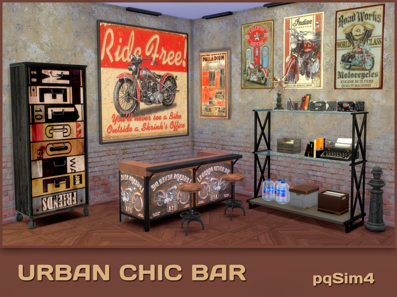 Urban Chic Bar. Sims 4 Custom Content.
