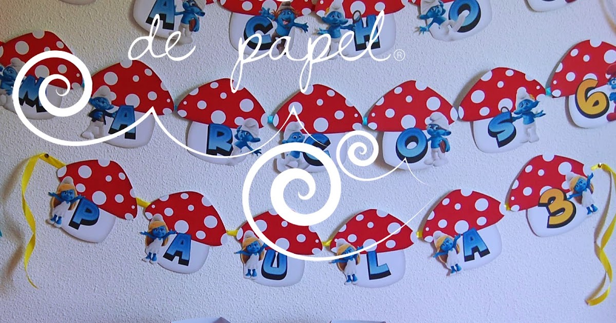 MAR DE PAPEL: El cumple6 de Nacho y sus primos: los pitufos!!