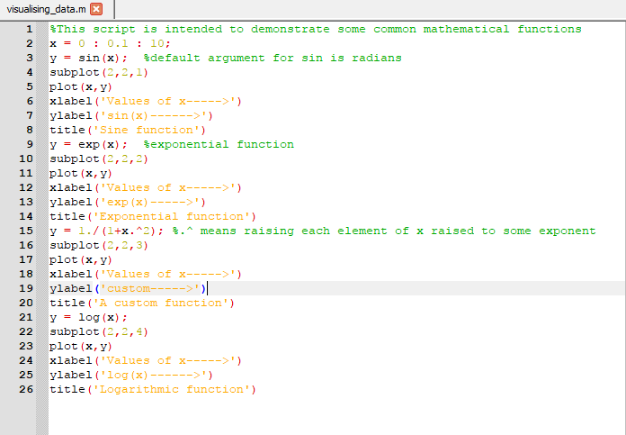 MATLAB / Octave Tutorial----Chapter 3-----Visualising the data(Part 3)