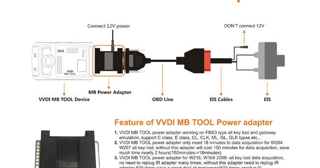 VVDI MB Tool Power Adapter for VVDI MB Mercedes -OBD365.com
