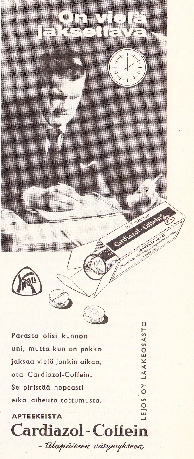 Vanhoja mainoksia: Kofeiini 1950