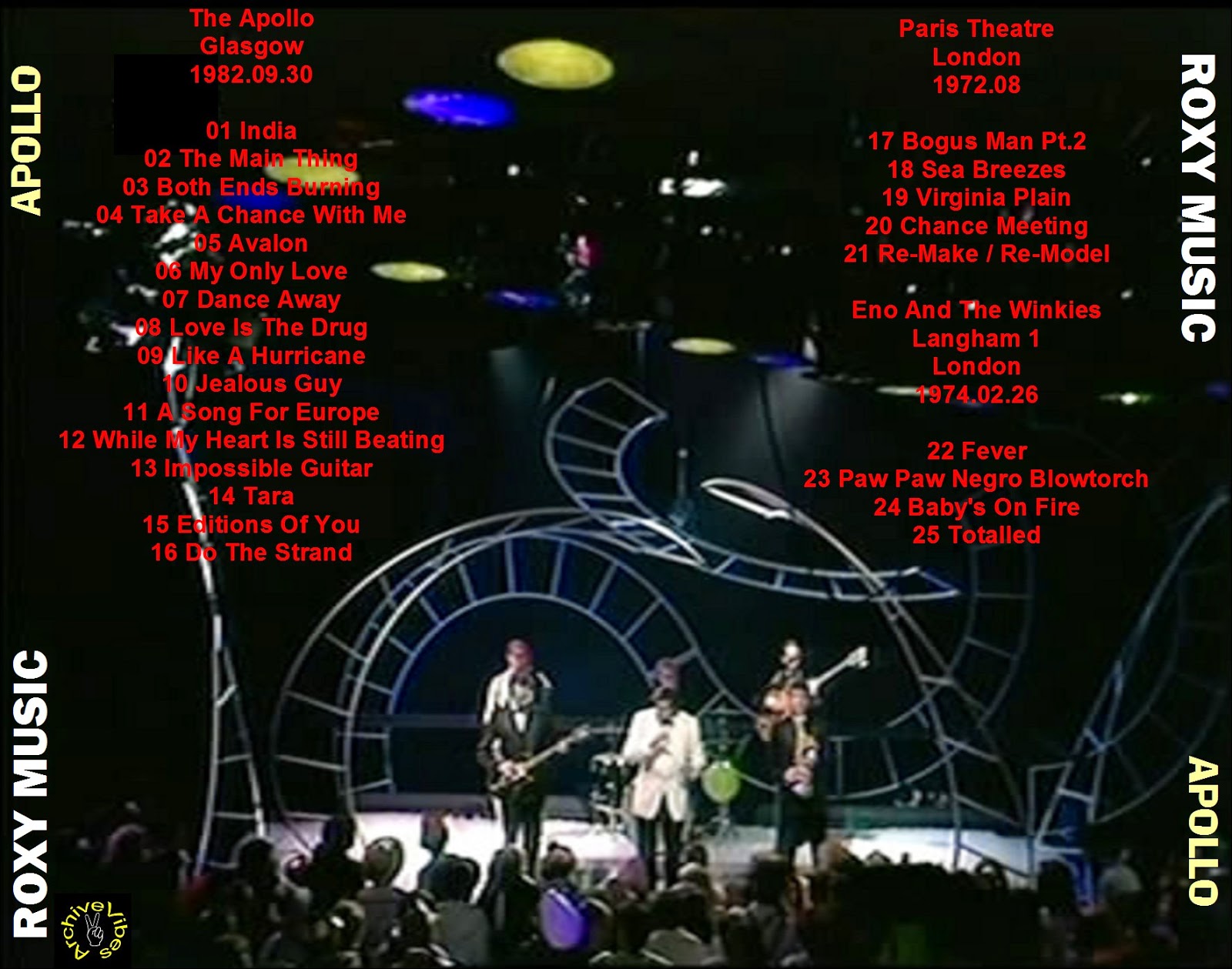FRESH & ALIVE! - En Vivo Y En Directo.: Roxy Music-Live at the Apollo ...