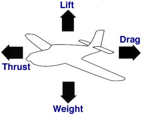 What forces act on an airplane?