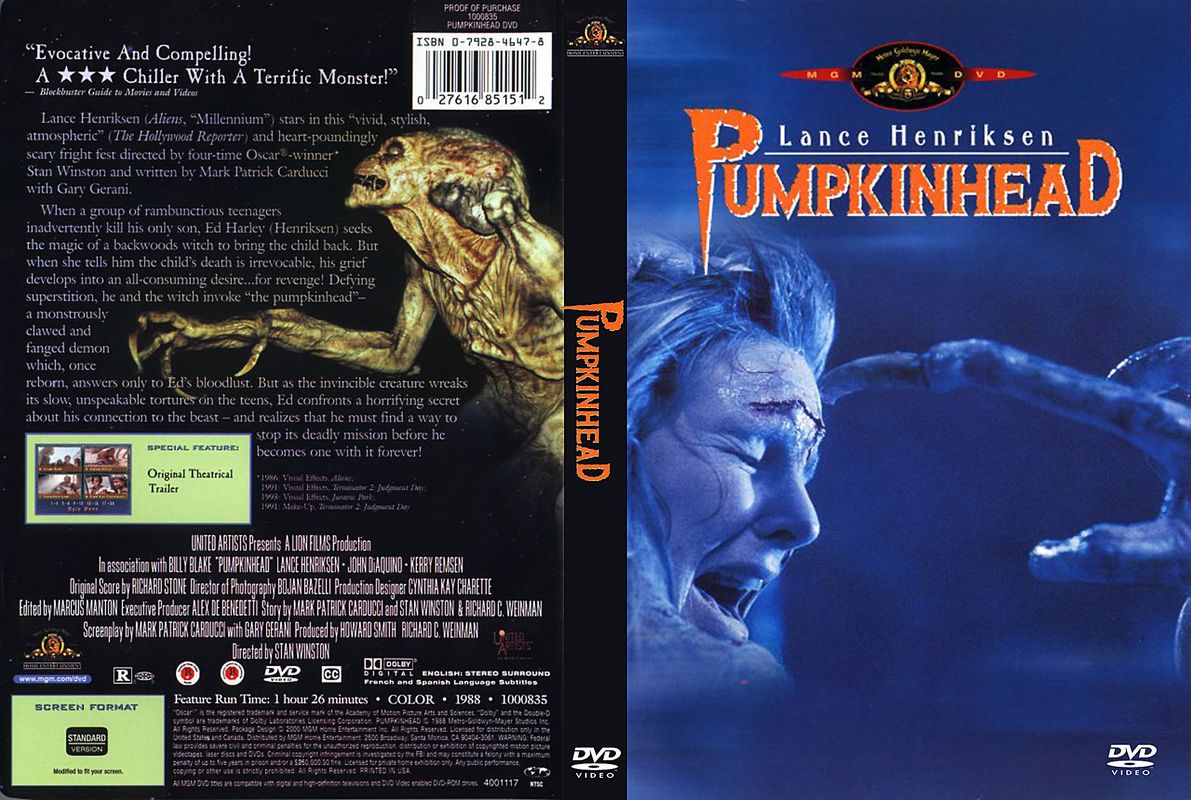 The Horrors of Halloween: PUMPKINHEAD (1988) Newspaper Ad, VHS, DVD and Blu-ray Covers