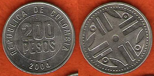 monedas del mundo: Moneda 200 pesos de Colombia
