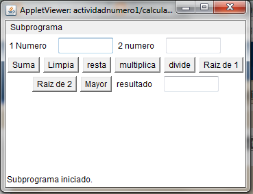 calculadora con eventos que suma,resta,divide,multiplica,numero mayor,raiz de 1 numero y raiz ...