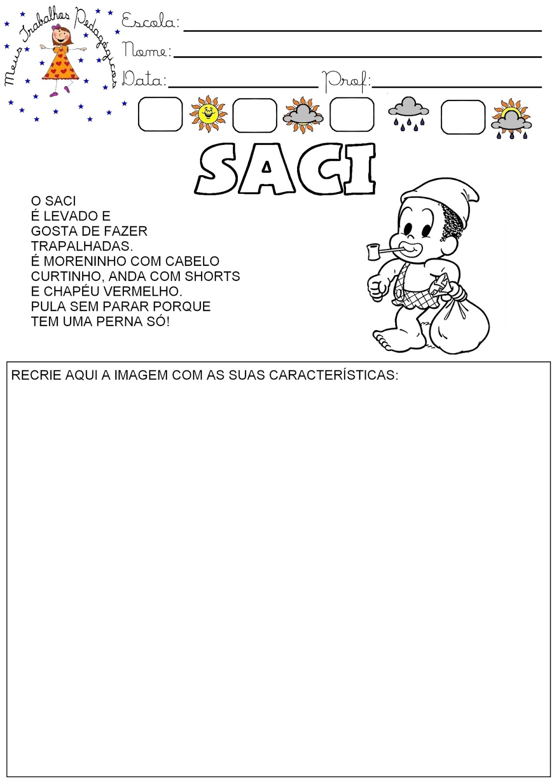 Atividades Sobre O Saci - RETOEDU