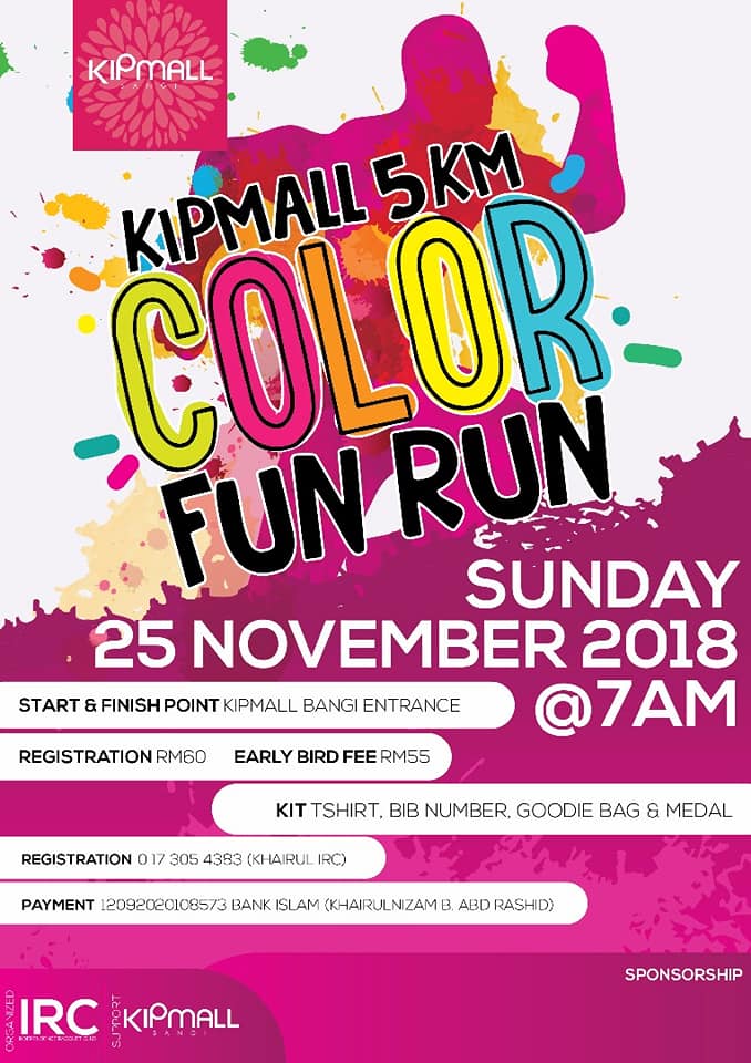 Runnerific Kipmall Bangi Color Fun Run 2018