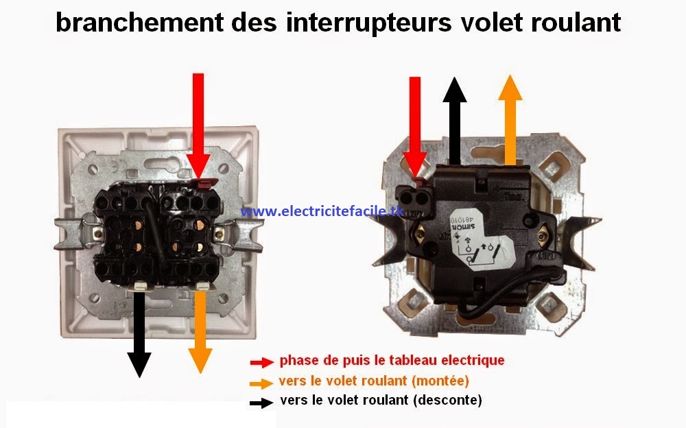 schéma de branchement volet roulant électrique - schema electrique