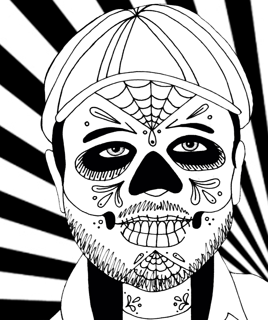 Yucca Flats, N.M.: Calaca-A-Day 365 Project Day 17 - +joshua keene