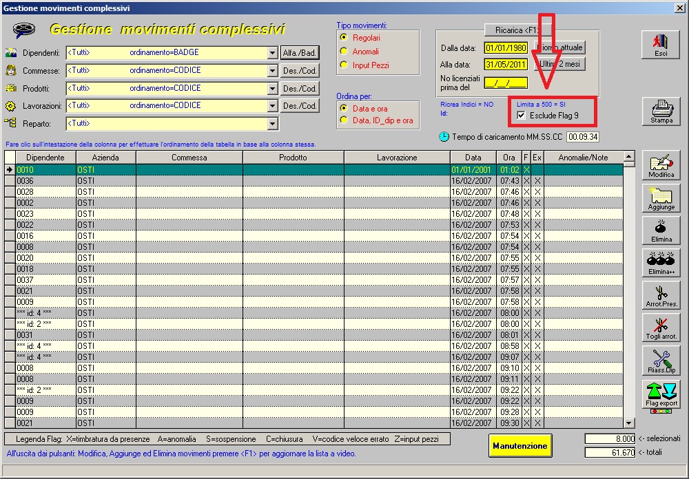 Gestione commesse: consultazione dei movimenti con software GestPro