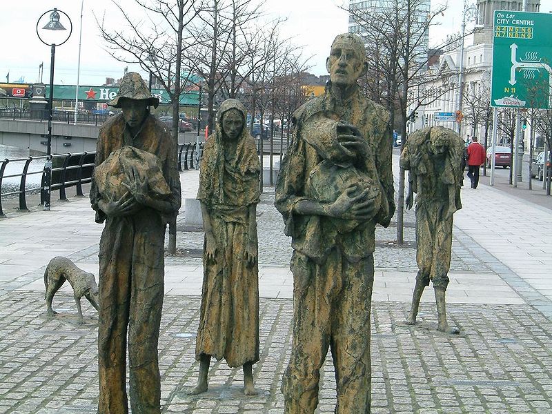bensozia: Famine Memorial, Dublin, by Rowan Gillespie